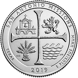 2019 P,D,S BU San Antonio Missions San Antonio Texas National Park NP Quarter Choice Uncirculated US Mint 3 Coin Set