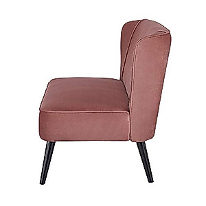 GIA Furniture Home Series Mid-Century Modern Armless Fabric Loveseat with Sleek Back, Love Seat, Pink