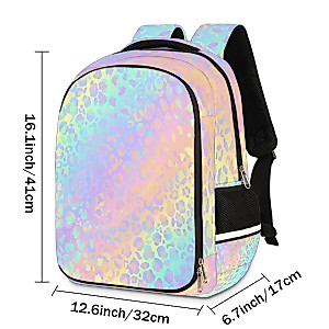 CFERSAN Rainbow Multifunctional Backpack Durability Laptops Water Resistant College School Travel Backpack Gifts for Men Women Girls