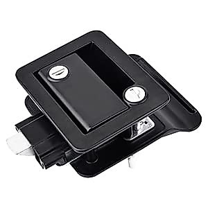SAGEMALL Black RV Entry Door Lock with Keys - Heavy Duty Trailer Door Latch Security Lock with Longer Screws - Fits Camper, Travel Trailer, Cargo Hauler - Durable & Secure