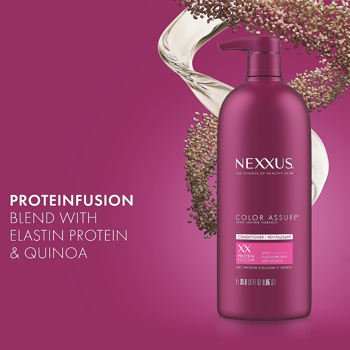 Nexxus Hair Color Assure Conditioner with ProteinFusion, For Color Treated Hair Color Hair Conditioner 33.8 oz