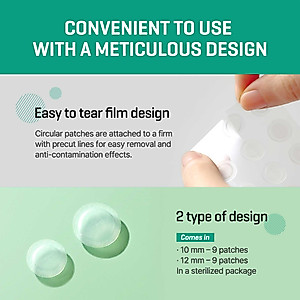 SOME BY MI 30 Days Miracle Clear Spot Patch - Pack of 1, 18 Counts, 2 Size(10mm 9Counts, 12mm 9Counts) - Invisible Hydrocolloid Skin Trouble and Pimple Patch with No Irritation - Korean Skin Care