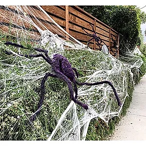 Hifunwu 1500 sqft Spider Webs Halloween Decorations Super Stretch Fake Web Cobwebs with 50 Fake Spiders for Indoor Outdoor Halloween Decoration Supplies