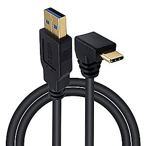 Poyiccot USB Type C Charging Cable 90 Degree, 3.3feet/ 1m Type C Fast Charger USB 3.0 A to USB C Up & Down Angle Charging Cable for Samsung Galaxy,Tablets and More USB A to C Charger Cable