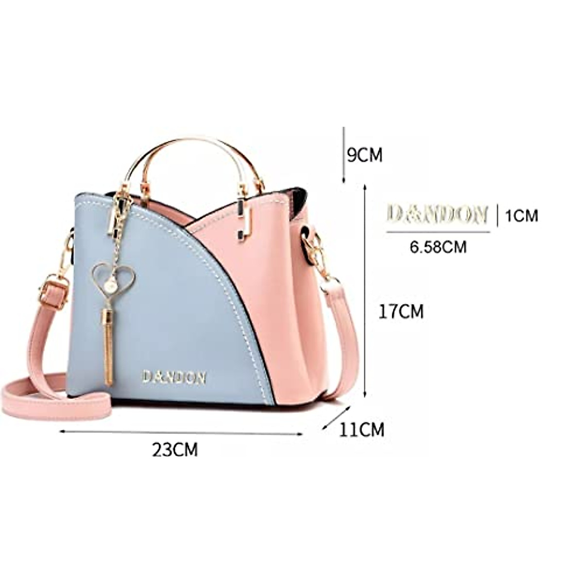 DANDON LLC Purses And Handbags For Women- Crossbody Purse, women's shoulder handbags,Tote Bag For Women,Adjustable Strap (Pink+Blue)