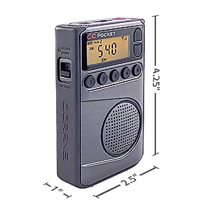 C. Crane CC Pocket AM FM and NOAA Weather Radio with Clock and Sleep Timer