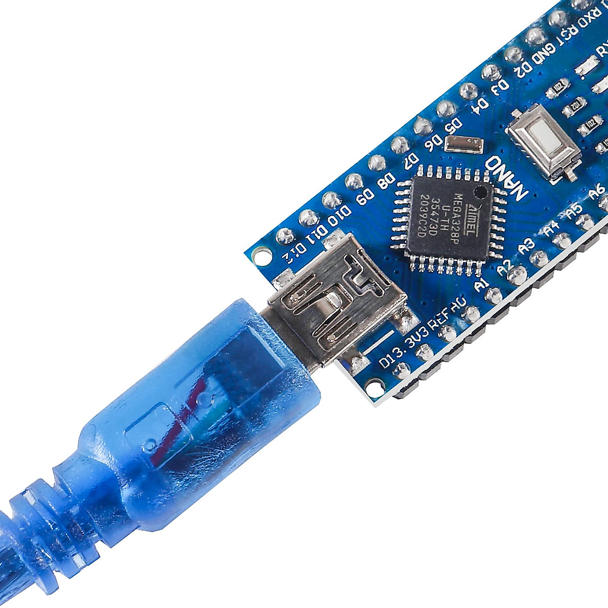 Diitao 2pcs for Nano V3.0 Module,5V 16MHz ATmega328P CH340G Chip Microcontroller Development Board for Arduino (with USB Cable)