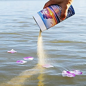 Set of 2 40 lbs Small ECO Scattering Tube Urn for Human Ashes, Biodegradable Decorative Spreading Cremation Urn for Adult Male Female Pet Dog Cat Ashes, Including ECO Artificial Flowers(Beach Sunset)