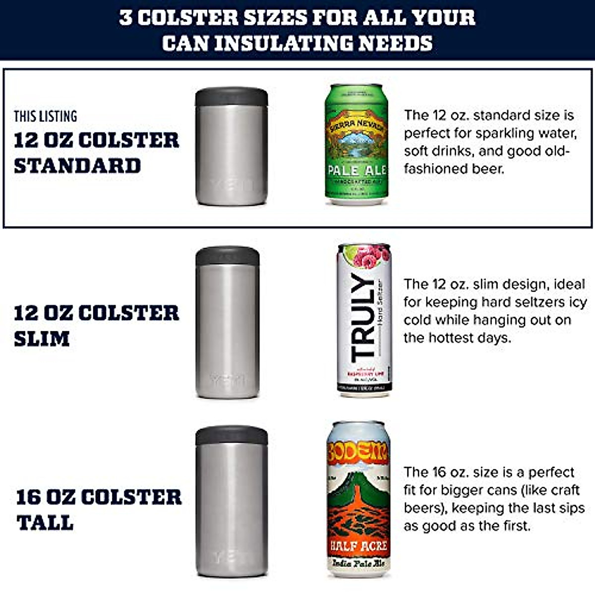 YETI Rambler 12 oz. Colster Can Insulator for Standard Size Cans, Graphite