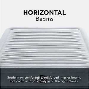 INTEX 67769ED Dura-Beam Deluxe Comfort-Plush Mid-Rise Air Mattress: Fiber-Tech – Queen Size – Built-in Electric Pump – 13in Bed Height – 600lb Weight Capacity