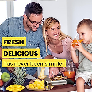 CUNSENR Premium Pineapple Corer and Slicer Tool - Pineapple Cutter with Sharp Serrated Tips - Easy to Use & Clean - Stainless Steel Core Remover for Pineapple - Slice and Core Fruits with Ease(Green)