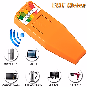 5 LED EMF Meter Magnetic Field Detector Ghost Hunting Paranormal Equipment Tester Portable Counter Orange
