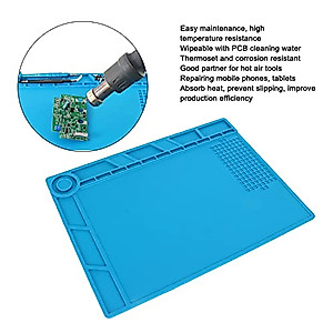 Electronics Repair Pad, Thermoset Heat Insulation Silicone Repair Mat Non Static Improve Efficiency with Screw Position for Phone Computer