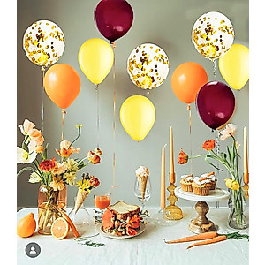 Fall Balloons/Fall Birthday Party Decorations Fall Bridal Shower Decorations/Maroon Orange Thanksgiving Decorations/Fall Weddings/20pcs Balloons Burgundy Orange Yellow Gold