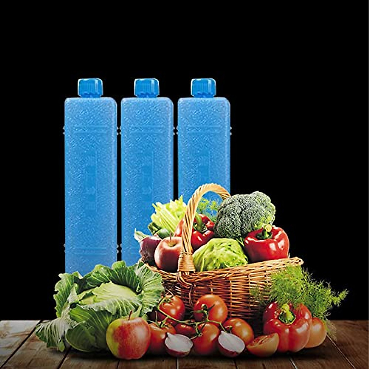 BAIRONG 3pcs Freezer Packs, Ice Packs for Coolers Long Lasting Reusable, Large Capacity Ice Pack - Portable Cooler Freezer Ice Pack for Refrigerator Air Conditioner Fan