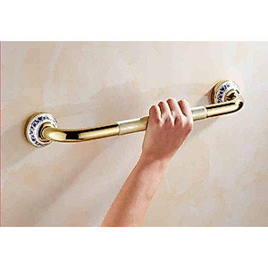 HongLianRiven Bath Handle Towel Rail Safety Armrests Support Rails, Thickened Sturdy Shower Safety Handle Bathtub, Toilet, Bathroom, Kitchen, Stair Railing (Color : Gold)