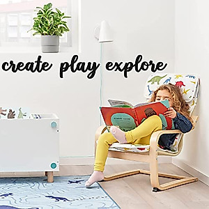 Xylolfsty Playroom Wall Decor Wood Play Explore Create Inspirational Wall Art Nursery Room Decor for Kids Toddlers Boys Girls Classroom Bedroom Reading Nook Positive Quotes Wall Decoration