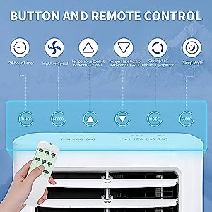 7,000 BTU Portable Air Conditioner, 3-in-1 Portable AC with Cooling/Dehumidifier/Fan/Sleep Modes for Rooms Up to 300 Sq. Ft, with 24-Hour Timer & Remote Control & Window Mount Kit