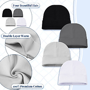 Boyiee 12 Pieces Baby Mittens Newborn Hats and Sock Infant Mittens Baby Caps Mittens Socks Set No Slip Ankle Socks(Blue and White)