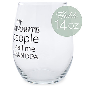 Elanze Designs Favorite People Call Me Grandpa 14 Ounce Black Stemless Wine Glass Tumbler