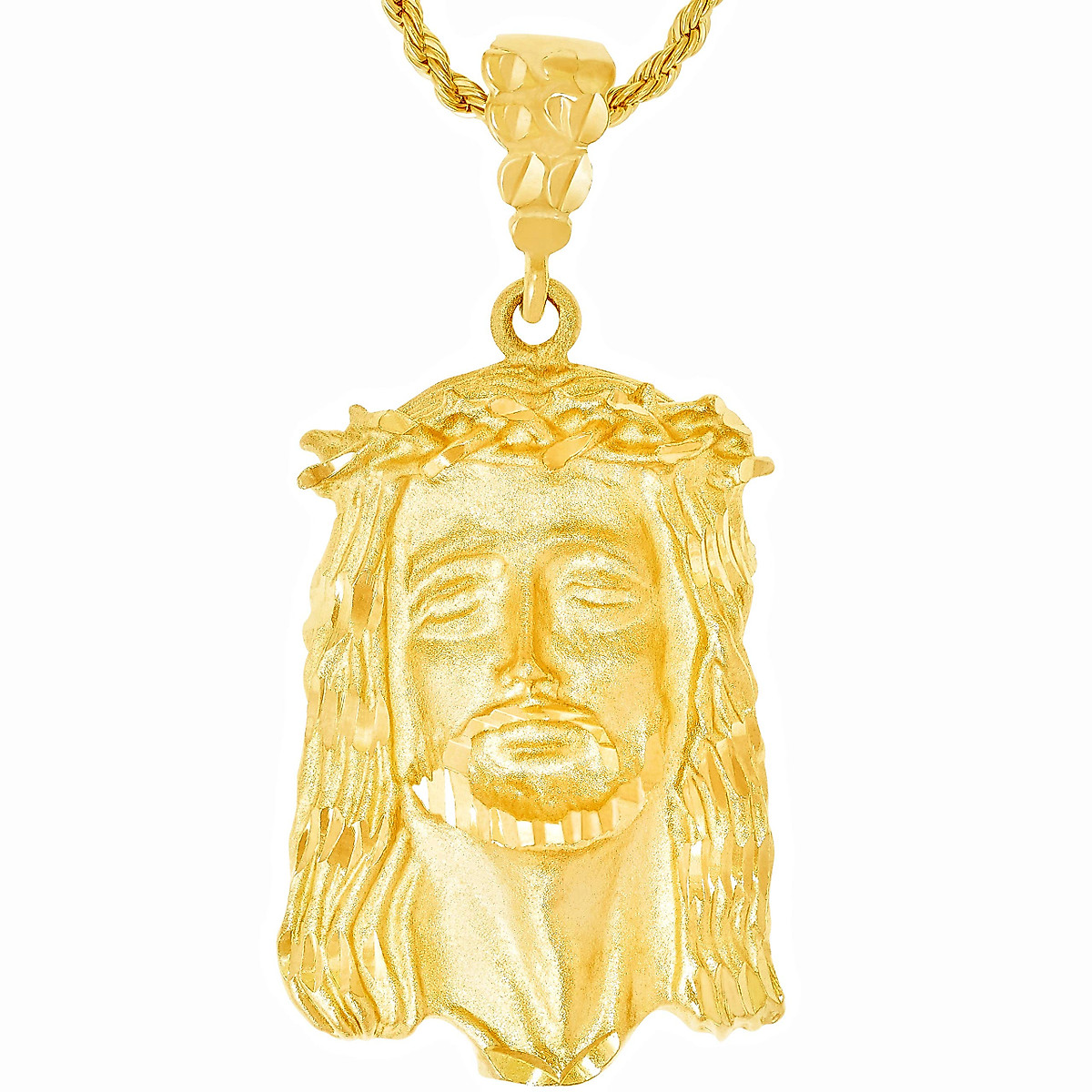LIFETIME JEWELRY Face of Christ Pendant Necklace for Women & Men 24k Real Gold Plated