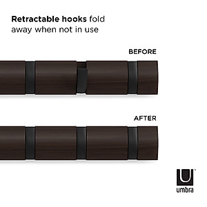 Umbra Flip 8-Wall Mounted Hook (Black-Walnut)