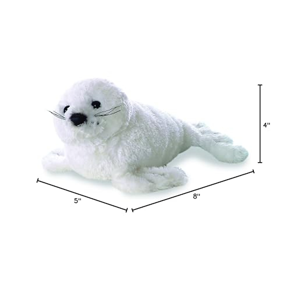 Aurora® Adorable Mini Flopsie™ Harp Seal Stuffed Animal - Playful Ease - Timeless Companions - White 8 Inches