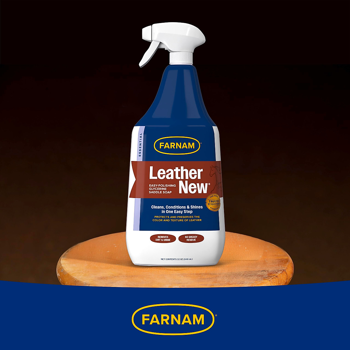 Farnam Leather New Easy-Polishing Glycerine Saddle Soap and Leather Saddle Cleaner, Protects and Preserves Leather, Cleans, Conditions and Polishes, 32 Oz.