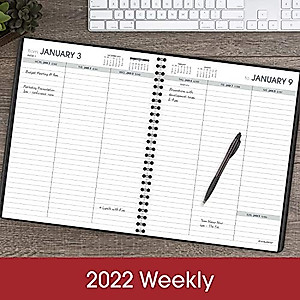 2022 Weekly Planner by AT-A-GLANCE, 6-3/4" x 8-3/4", Medium, Open Scheduling, Black (7085505)