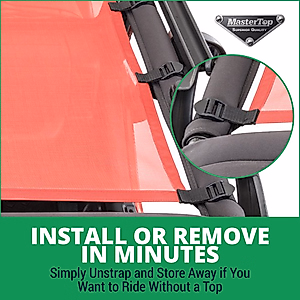 MasterTop Bikini Mesh Top Sunshade - Fits Jeep Wrangler TJ 1997-2006 - Jeep TJ Bikini Top Jeep TJ Sunshade Jeep TJ Mesh Top Jeep TJ Sun Shade Jeep TJ Top Bikini - (Red 97-06 Half Top)