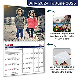 Custom Photo Wall Calendar 2024-2025 for Home & Office - Print 13 Memories & Make Your Own Personalized Calendar from July 2024 to June 2025 - Gift