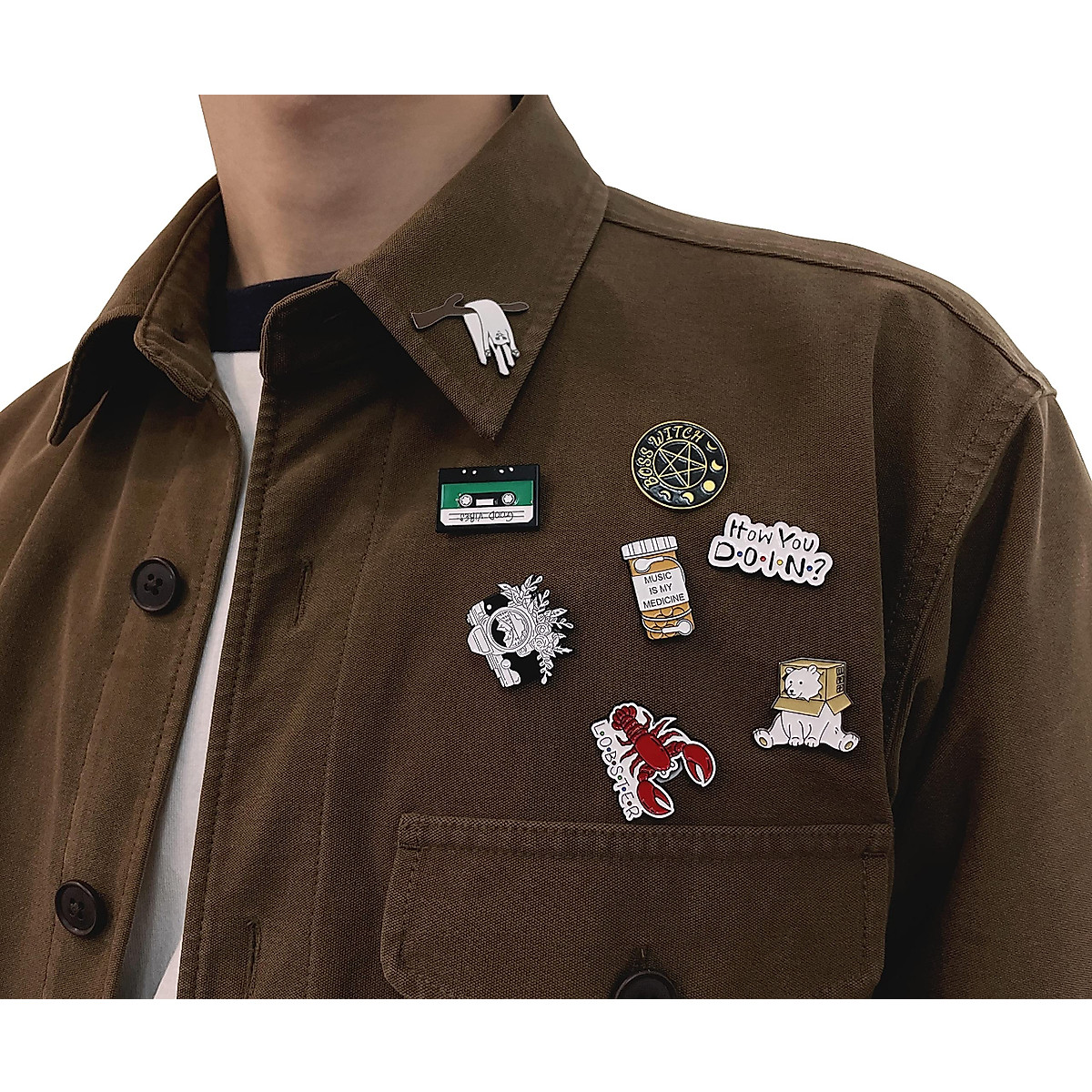 SINCCO 20 PCS Cute Enamel Backpack Pins, Funny Enamel Pins Bulk Set Cool Button Pins Aesthetic Brooch Lapel Pins Anime for Backpacks, Jackets, Hats, Kids, Girls, Gifts