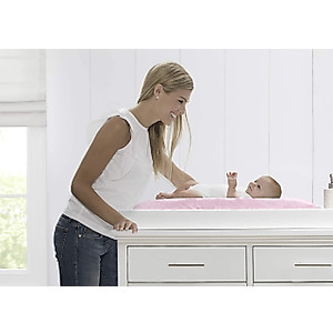 Delta Children Contoured Changing Pad with Plush Cover, Pink