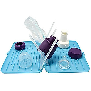 b.box Travel Drying Rack | Compact - Fits into a Diaper Bag | Color: Blueberry | Fits up to 6 Bottles | BPA-Free | Phthalates & PVC Free | Dishwasher Safe (Top Rack)