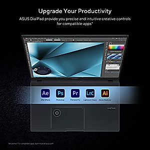 ASUS Zenbook Pro 16 Laptop 16" 165Hz Refresh Rate Display, Intel i7-12650H CPU, DialPad, NVidia GeForce RTX 3070 Ti Graphics, 32GB RAM, 1TB SSD, Windows 11 Home, Tech Black, UX6601ZW-DB76