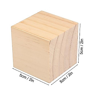50 Packs Wooden Blocks for Crafts, 2 Inch Pine Wood Cubes, Wooden Cubes for Paint, Stamp, Decorate, DIY Projects and Personalized Gifts,by GNIEMCKIN.