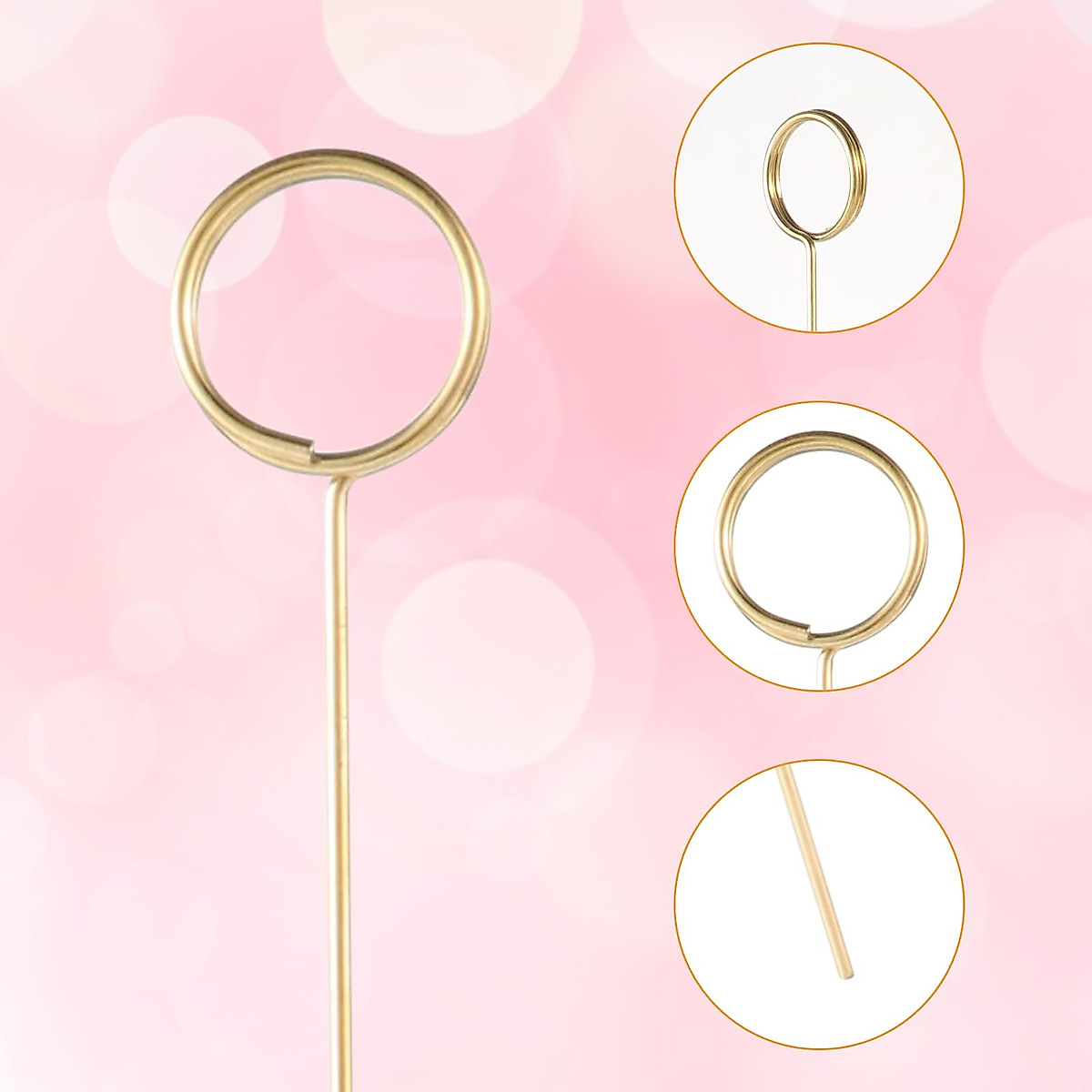 20pcs Table Number Holders, Place Card Holders Metal Floral Card Holder Clips Round Picture Holders for Centerpieces Photo Memo Pick for Wedding Party Flower Cards Office Cake Topper