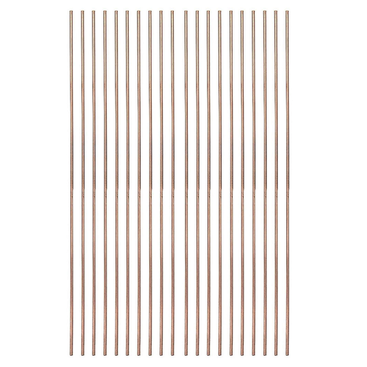 Oumefar 20Pcs Round Copper Welding Rod Phosphor Copper Round Welding Rod Welding Consumables 25cm for Air Conditioner Refrigerators