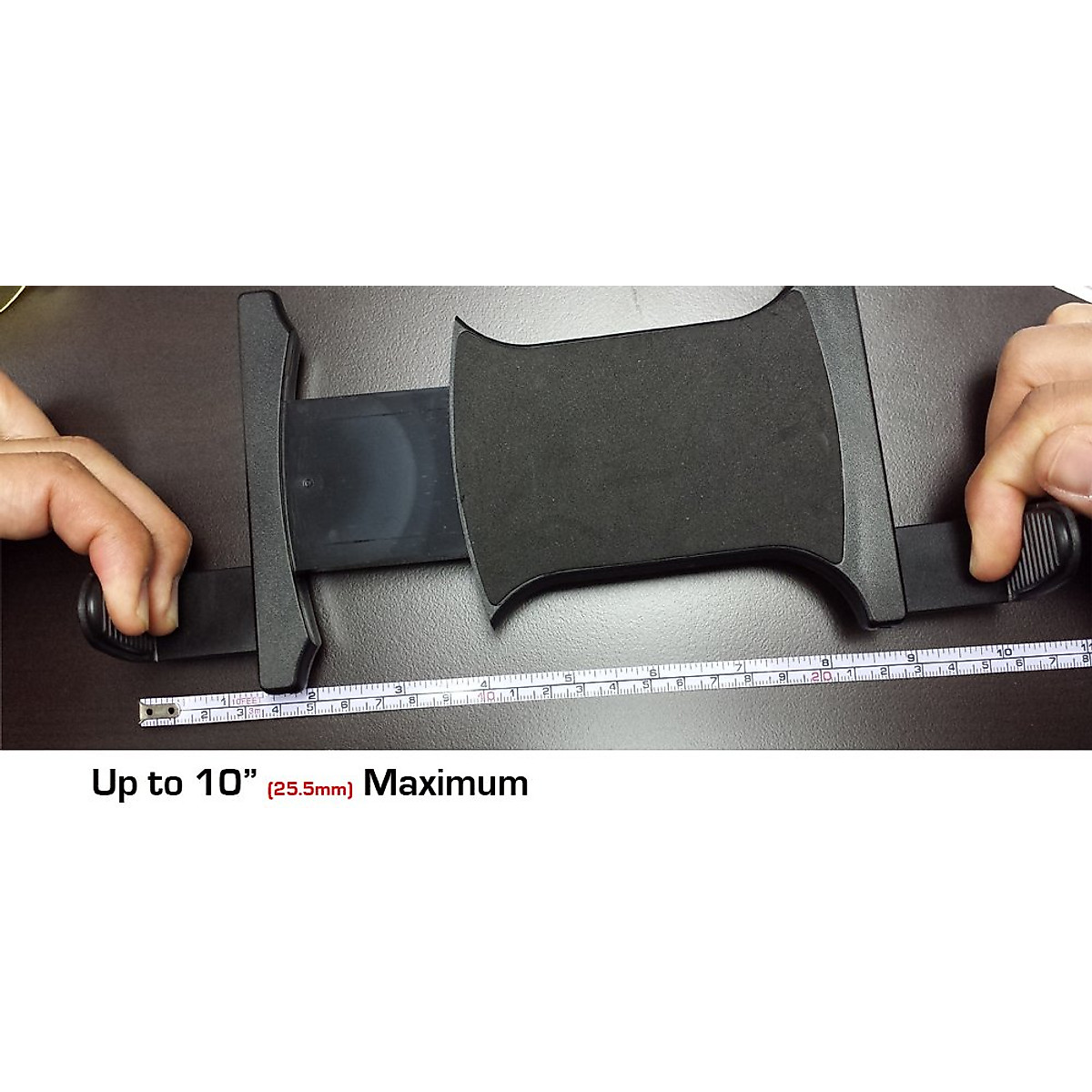 Heavy Duty Rail Pole Clamp Handle Bar Mount w/Universal iPad Pro Tablet Holder for Stationary Treadmill Elliptical Exercise Spin Bike Microphone Stand & Boat Helm