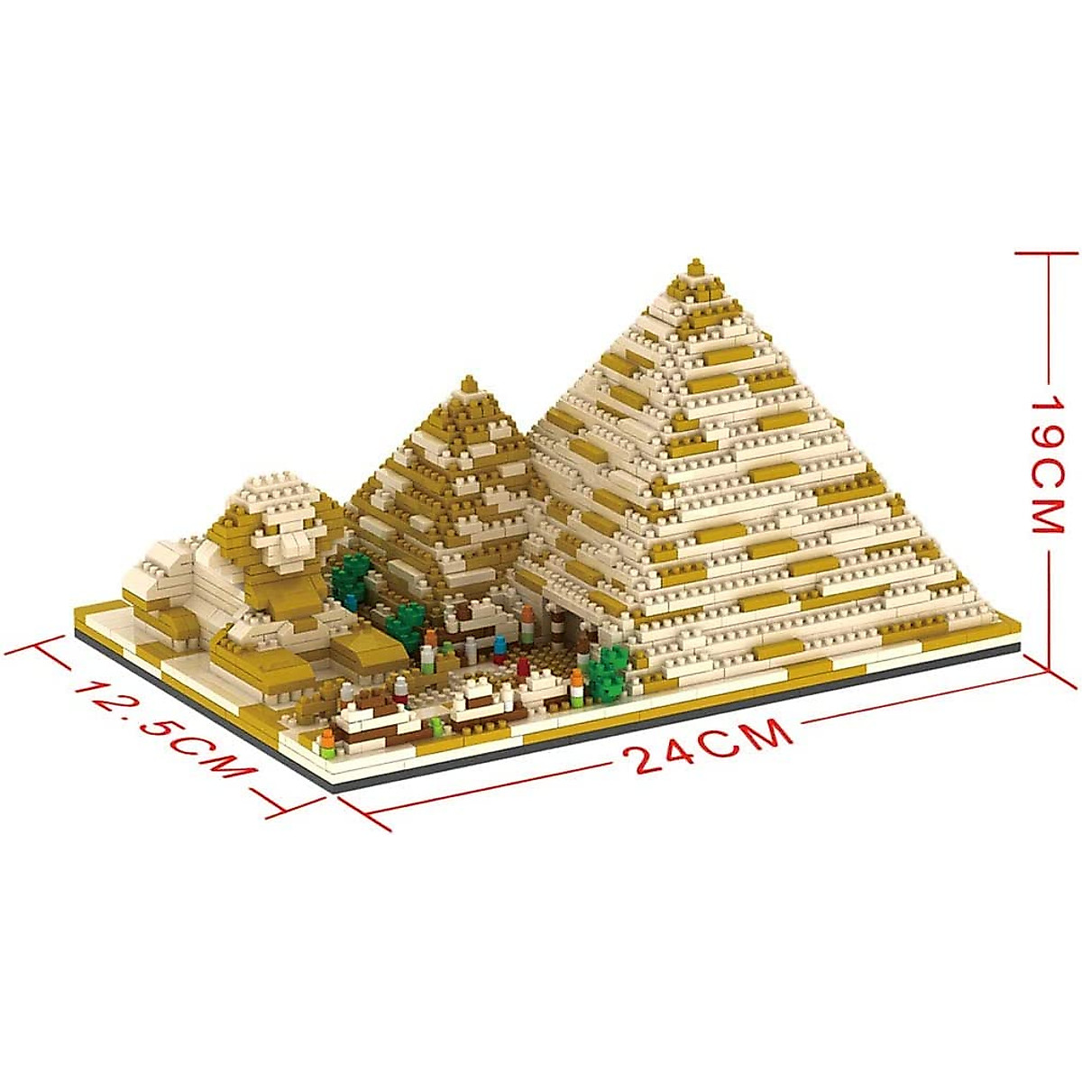 FULHOLPE Egyptian Pyramids Micro Bricks Mini Building Blocks Set (1,456 Pieces) - World Famous Architectural Model Set Modular Building Kit