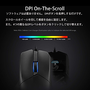 ASUS Optical Gaming Mouse - ROG Chakram Core | Wired Gaming Mouse | Programmable Joystick, 16000 dpi Sensor, Push-fit Switch Sockets Design, Adjustable Mice Weight, Stealth Button, RGB Mouse