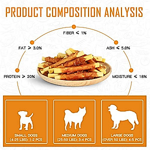 PAWUP Dog Treats Chicken Wrapped Biscuits Pumpkin Sticks, Rawhide Free Soft Chewy w/Taurine, Dog Training Treats,12.5oz
