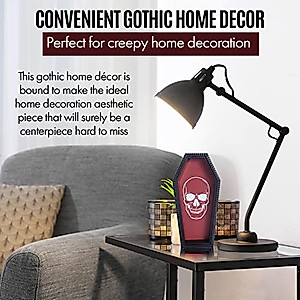 CEFRECO Wooden Coffin Tray - Gothic Halloween Serving Trays - Spooky Goth Home Decor for Makeup Organizer for Vanity - Crystal Tray Holder for Stones Display - Witchy Gifts for Women