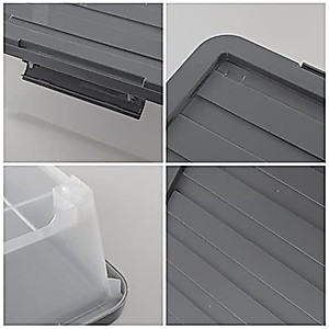 Nicesh 4 Packs 40 Quart Wheeled Under Bed Boxes, Clear Plastic Underbed Storage Bins