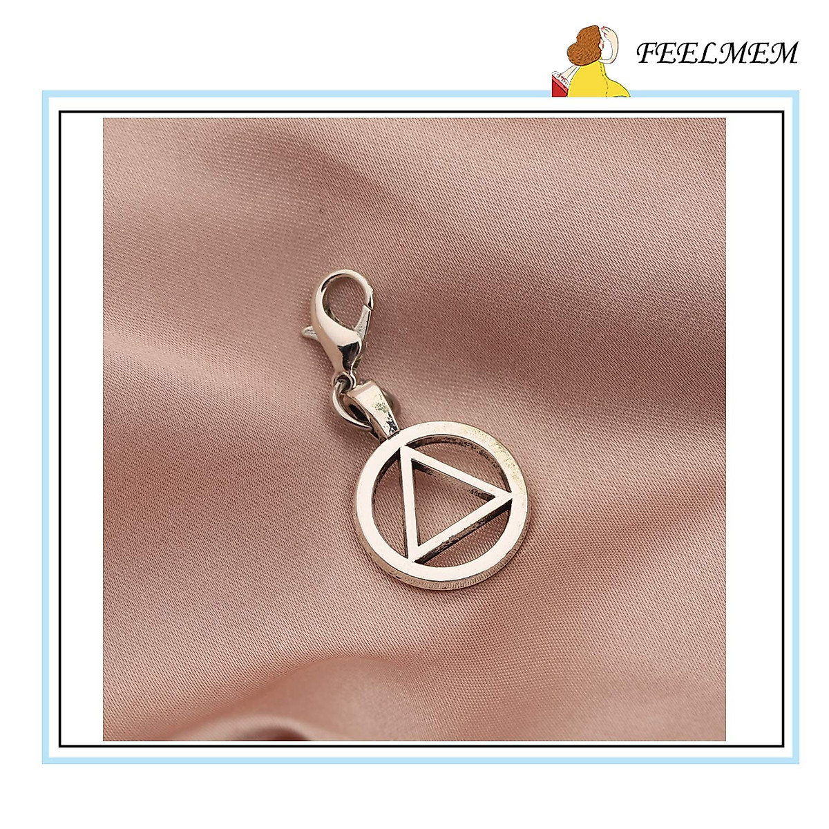 FEELMEM AA Recovery Jewelry AA Sobriety Charm Zipper Pull Alcoholics Anonymous Gifts Sober Sobriety Charm Sobriety Gifts