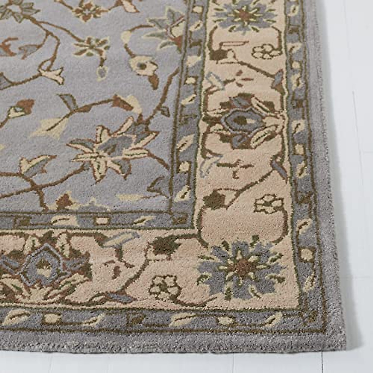 SAFAVIEH Heritage Collection Area Rug - 8' x 10', Beige & Grey, Handmade Traditional Oriental Wool, Ideal for High Traffic Areas in Living Room, Bedroom (HG862A)