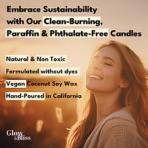 GLOW & BLISS Scented Candles - Jar Soy Candles for Home Scented, Wood Wicked Candles with 45-55 Hour Burn Time, Hand-Poured & All Natural Soy Coconut Wax - Orchid Black Berry (8 oz)
