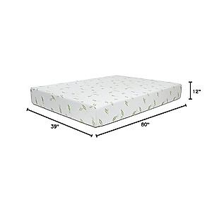 NapQueen Twin XL Size Mattress, 12 Inch Anula Green Tea Infused Memory Foam Mattress, Twin XL Size Mattress Bed in a Box, CertiPUR-US Certified Mattress