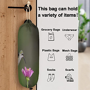 Hummingbirds Prey Plastic Bag Holder Wall Mount Grocery Bag Organizer Holder Hanging Trash Bag Storage Dispenser for Home Kitchen Pantry Door Organization Decor