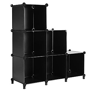 DAYFULI Closet Organizers and Storage Shelves,6 Cube Storage Organizer,Portable Closet,Clothes Storage Organizer,Storage Cubes Organizer Shelves,Storage Rack for Home, Office, Bedroom(Black)